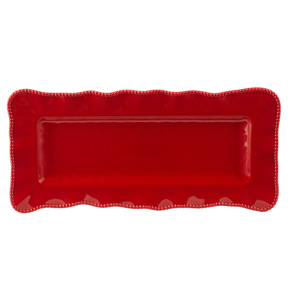 Perlette Red Melamine Rectangular Platter 19in x 9in – Guess and Company