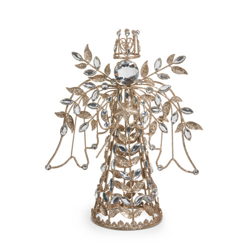 11" Champagne and Clear Jeweled Angel Tree Topper – Guess and Company
