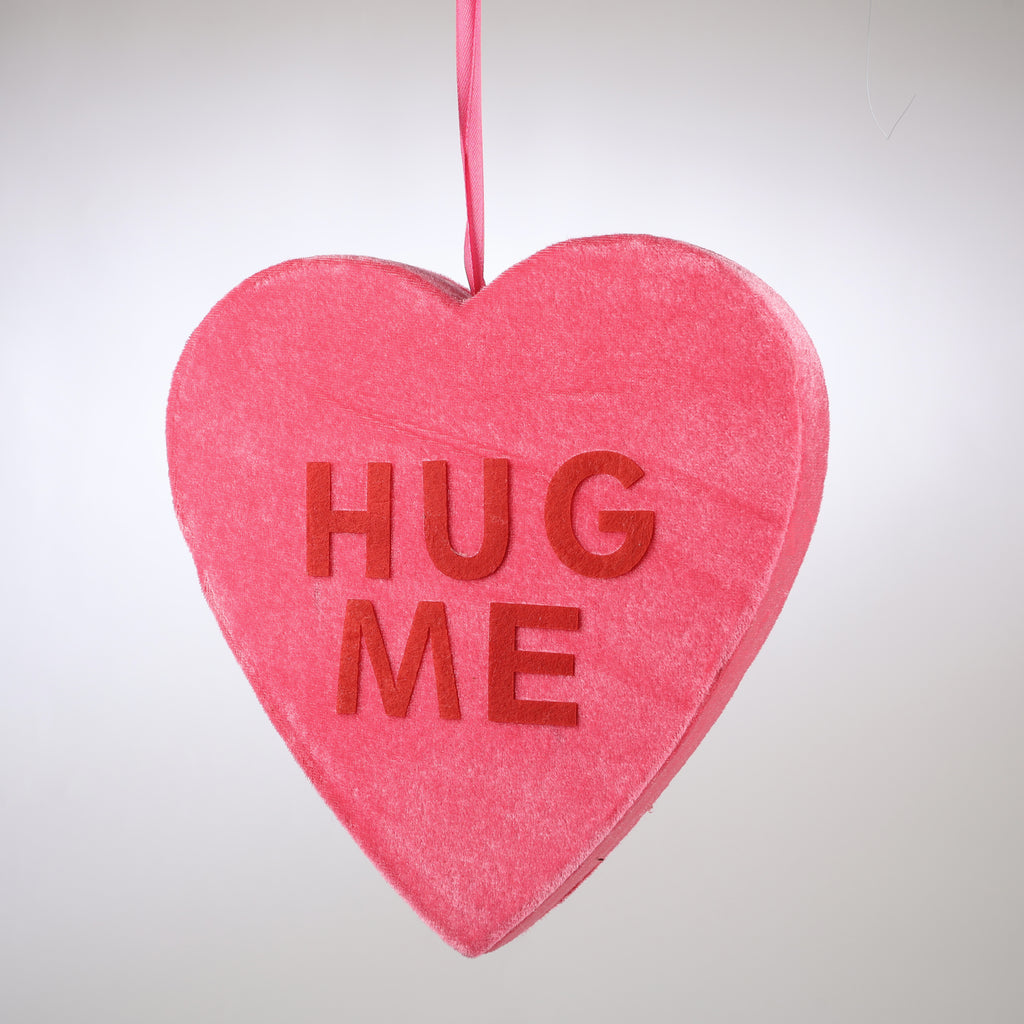 9" Hug Me Hanging Heart Pink – Guess and Company