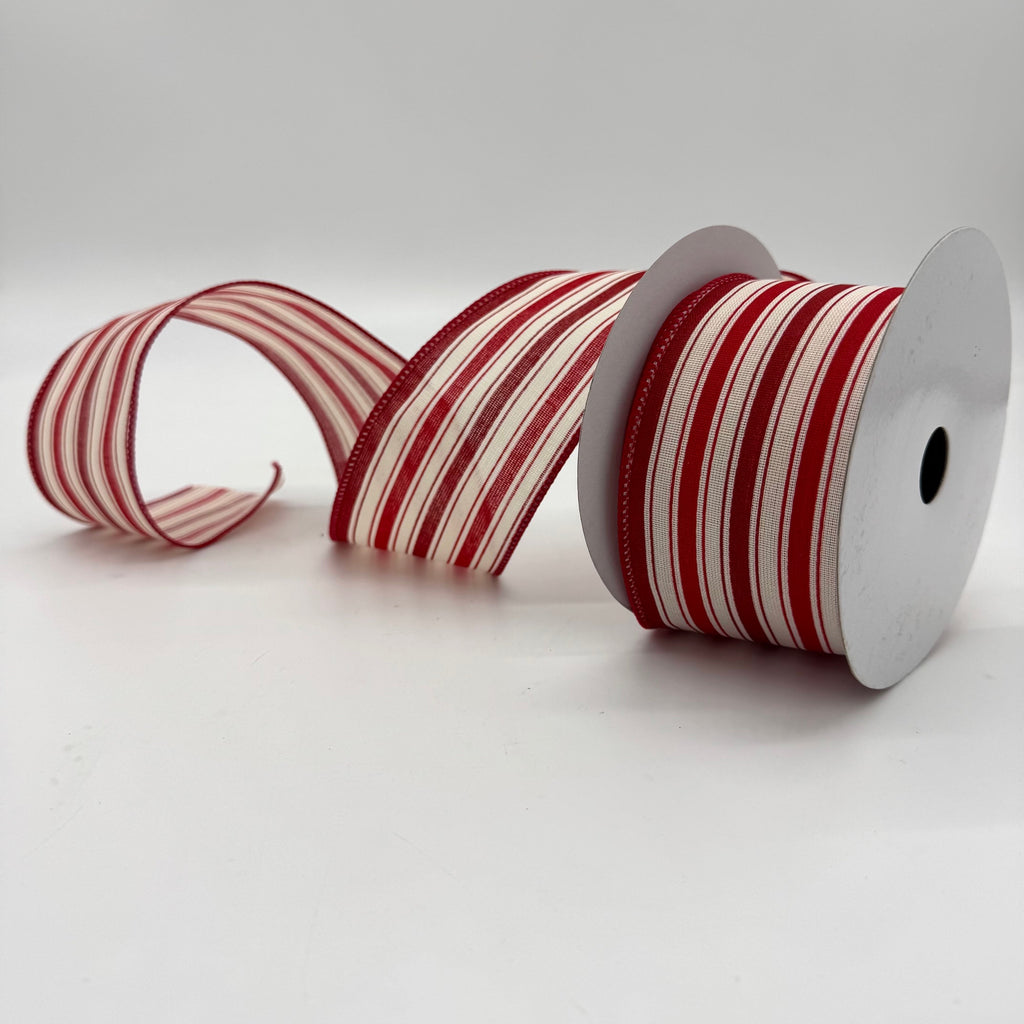 2.5"x10Y RED/NATURAL STRIPE RIBBON – Guess and Company