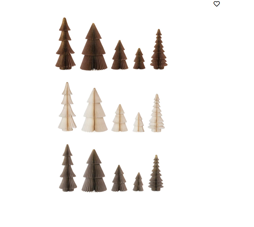 PAPER FOLDING HONEYCOMB TREES W/GOLD GLITTER GRAY 3" X 5" H – Guess and ...