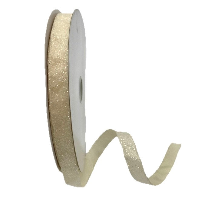 Ivory Glitter Ribbon - 7/8" X 50 YARDS – Guess and Company
