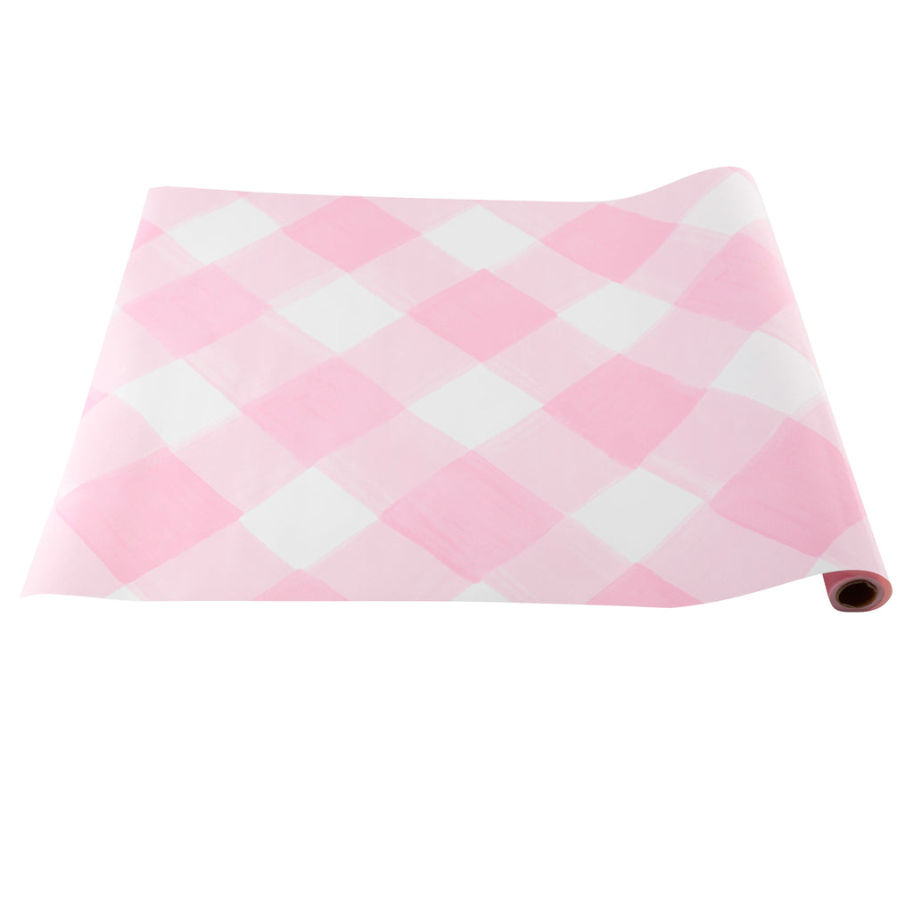 Pink Gingham Paper Table Runner – Guess and Company