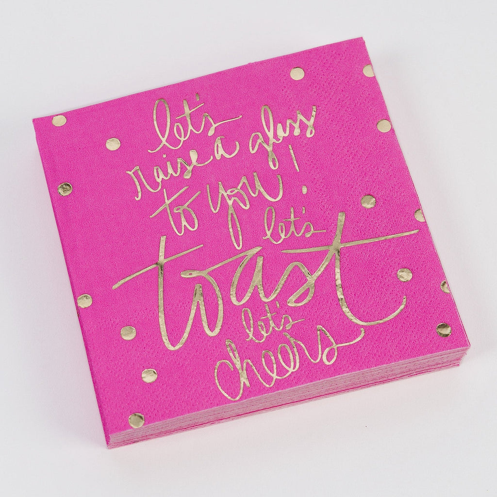 Let's Raise A Glass, Beverage Napkin Package Of 20. – Guess and Company