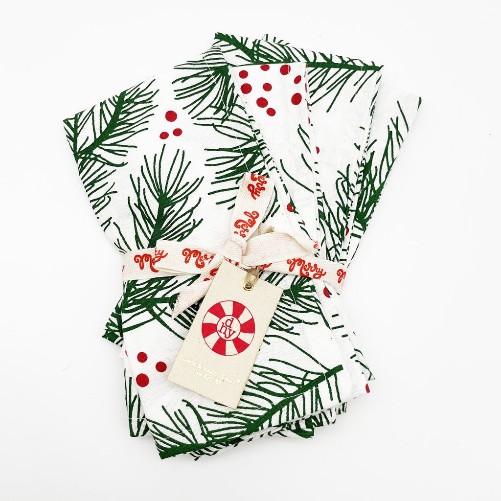 Set Of 4 Pine Bough Dinner Napkins – Guess and Company